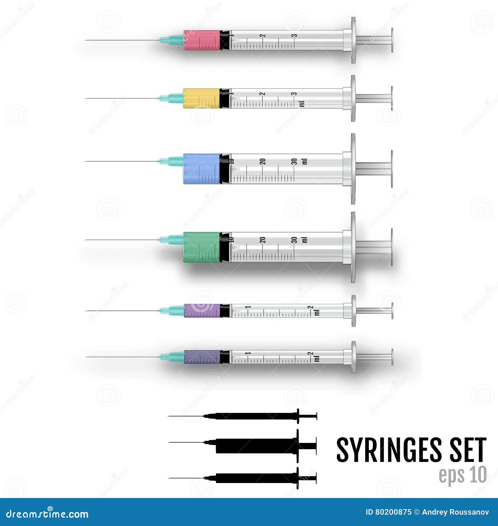 Medical equipment syringe. stock vector. Illustration of inject - 80200875