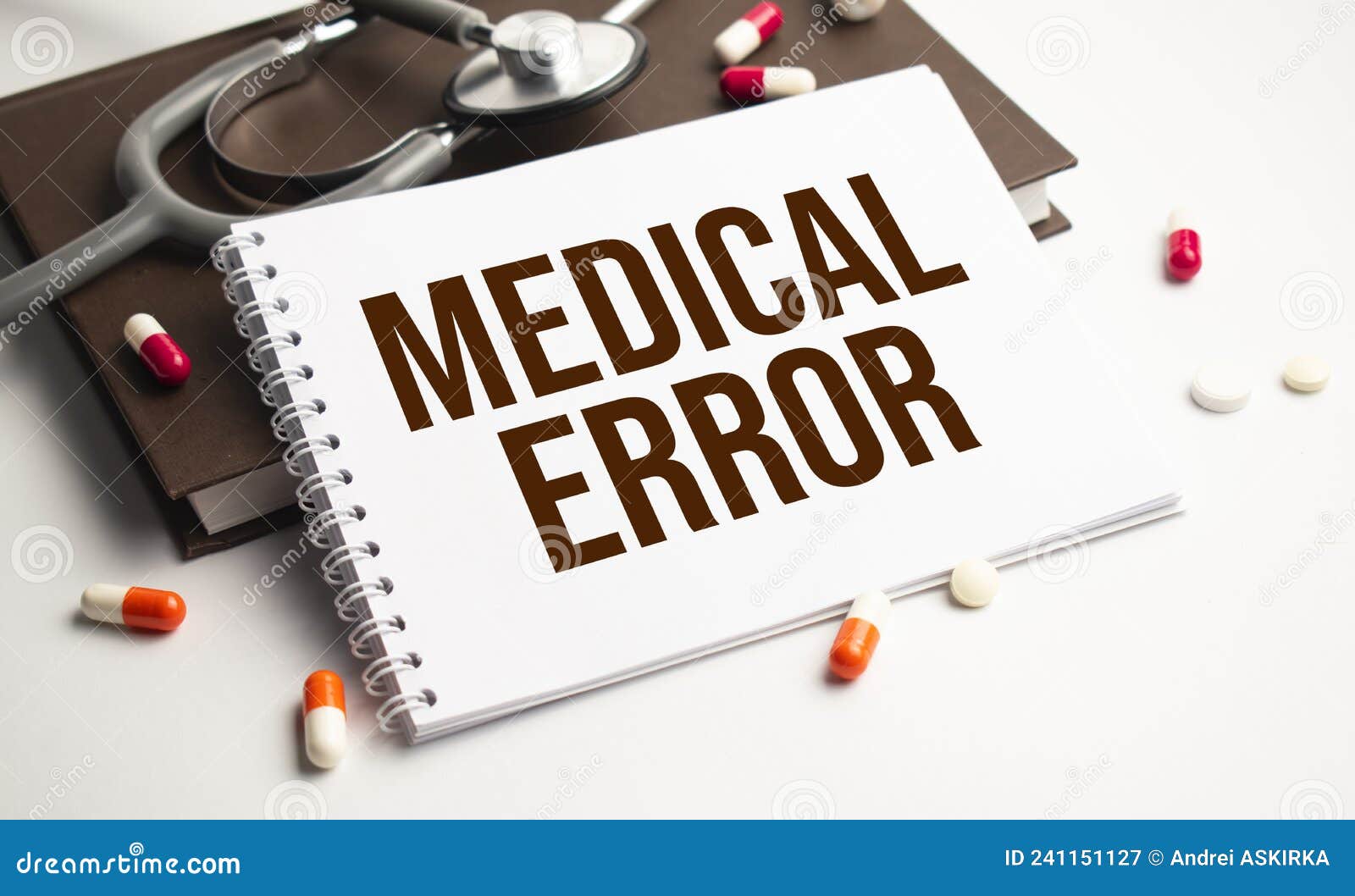 Medical Error Abbreviation on the Notepad with Stethoscope Stock Image ...