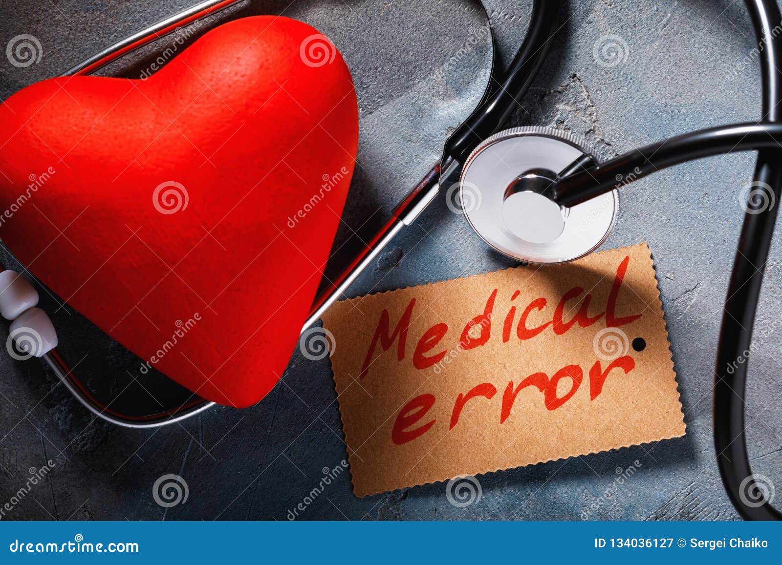 Medical Error Concept: Stethoscope and Heart Shaped Object Stock Image ...