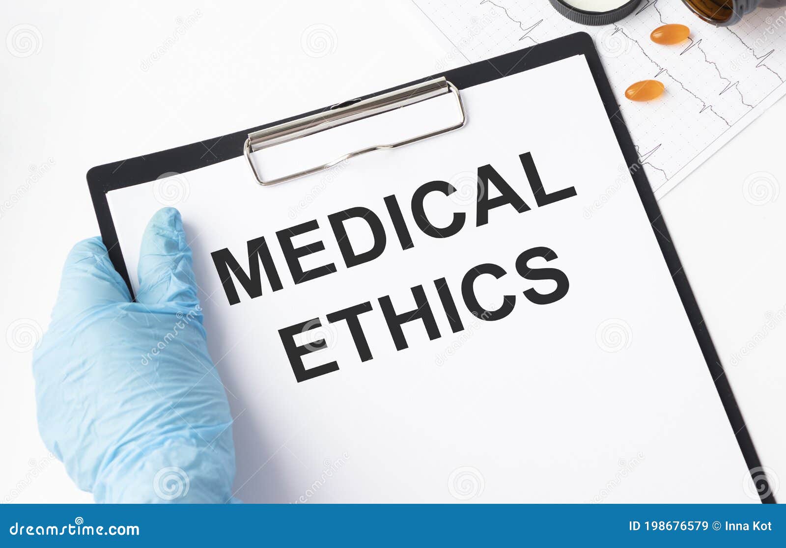 Medical Ethics Card in Hands of Medical Stock Image - Image of ...