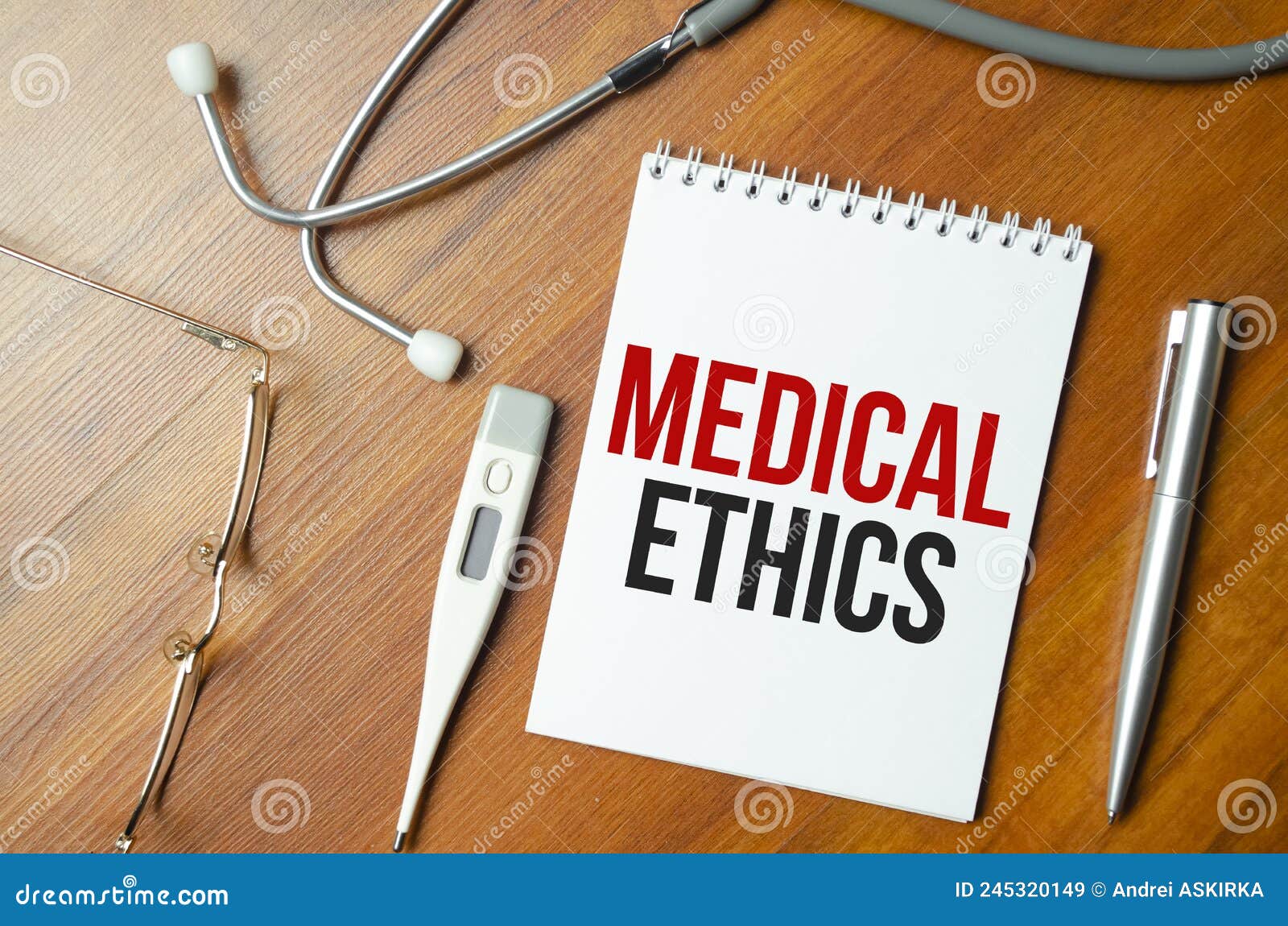 Medical Ethics Card in Hands of Medical Doctor Stock Image - Image of ...
