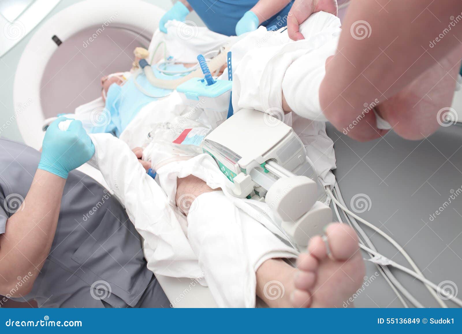 Medical Examination of a Patient Using Modern MRI Scanner Stock Image ...
