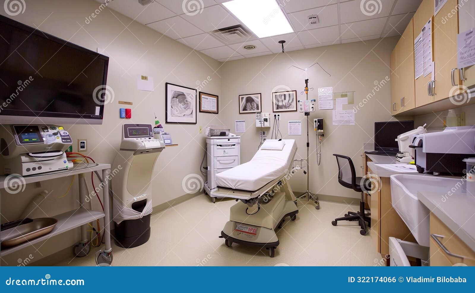 Medical Examination Room with Examination Table Stock Illustration ...
