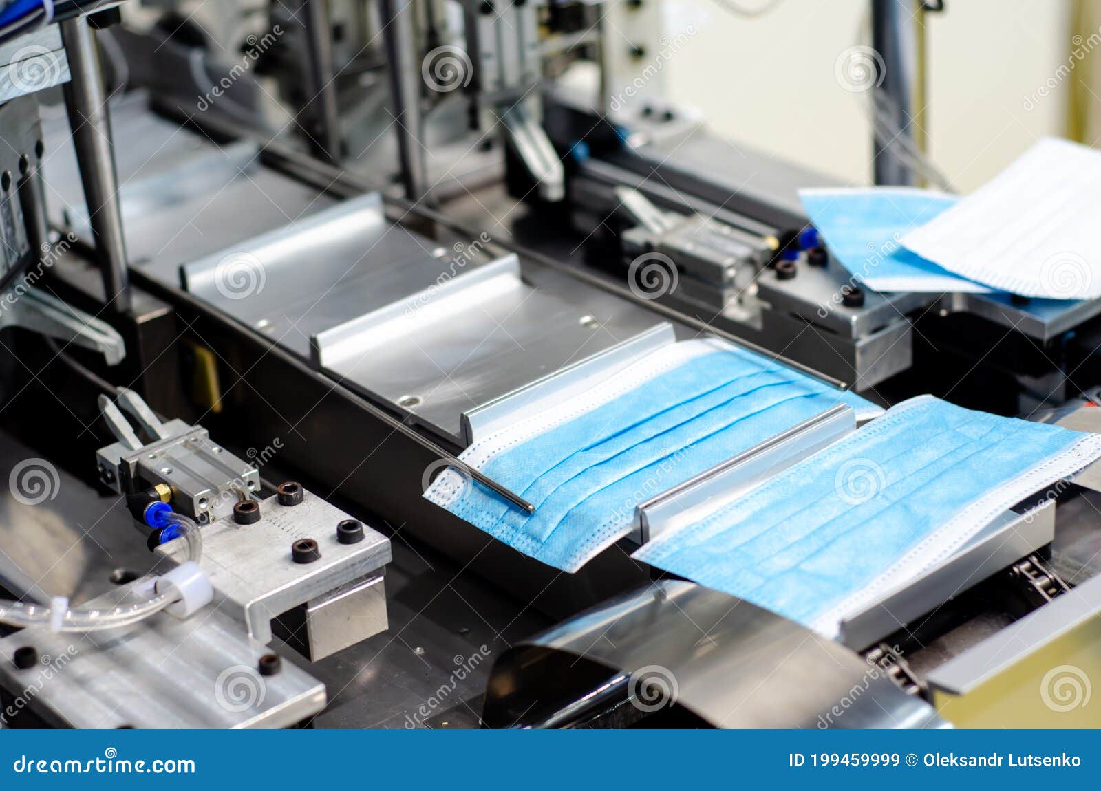 Medical Face Mask Making Machine. Mask Production Line Stock Image ...