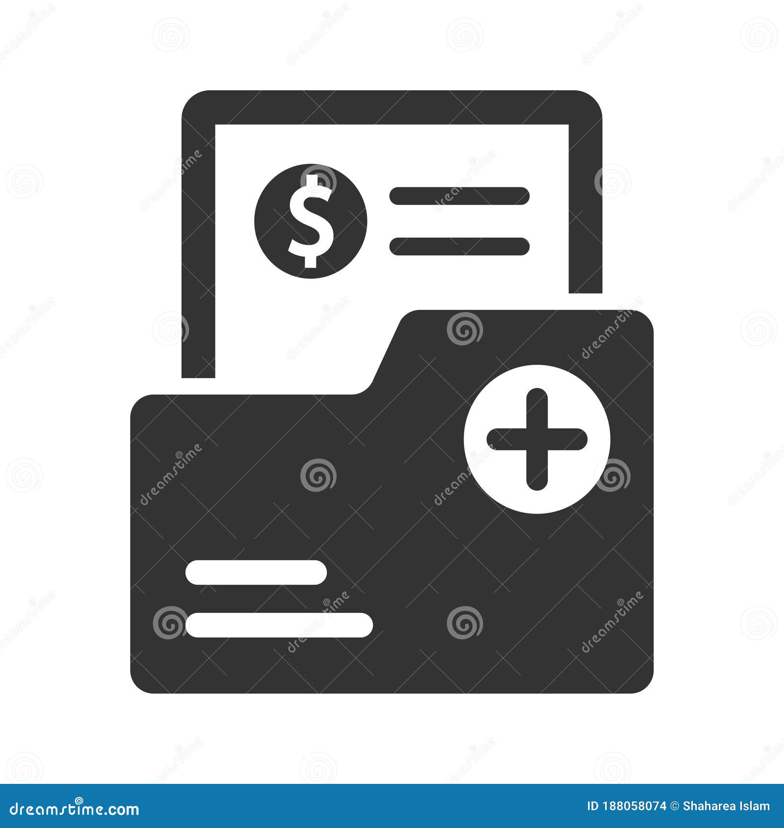 Medical files icon stock vector. Illustration of symbol - 188058074