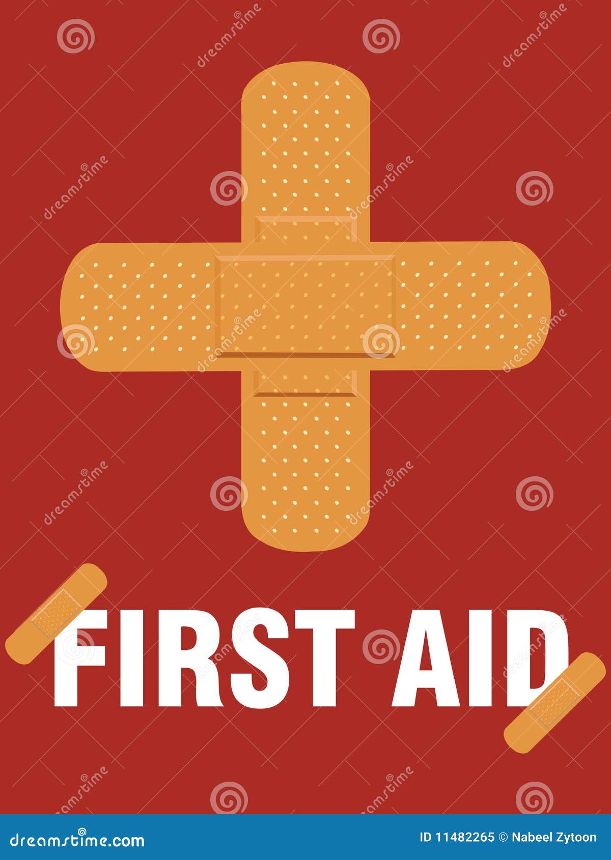 First Aid Plaster Outline Flat Icon On White Cartoon Vector ...