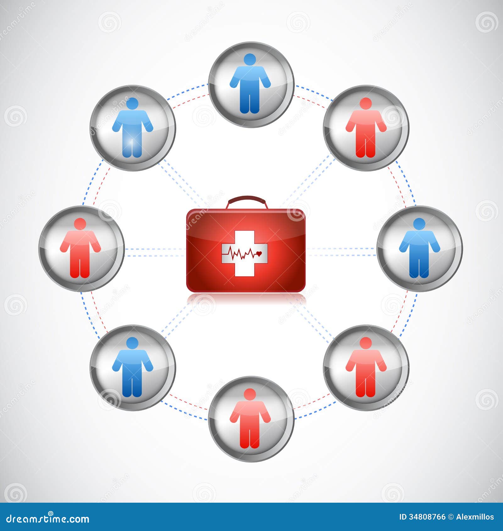 Medical First Kit People Network Illustration Stock Illustration ...