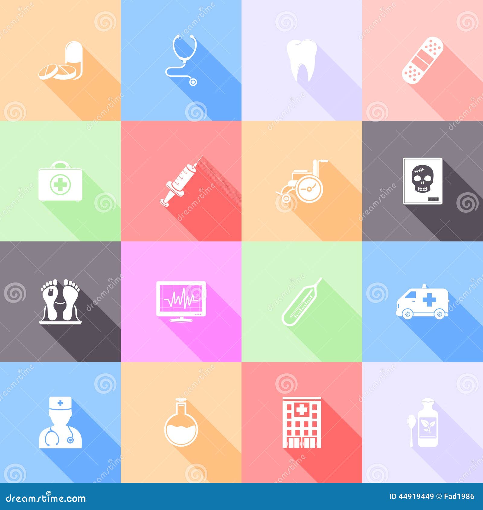 Medical flat icons stock vector. Illustration of diagnosis - 44919449
