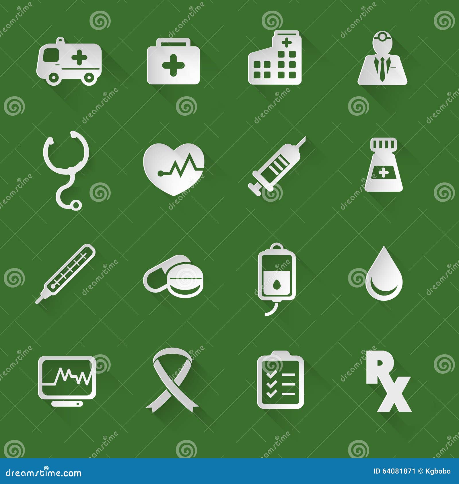 Medical flat icons stock vector. Illustration of healthy - 64081871