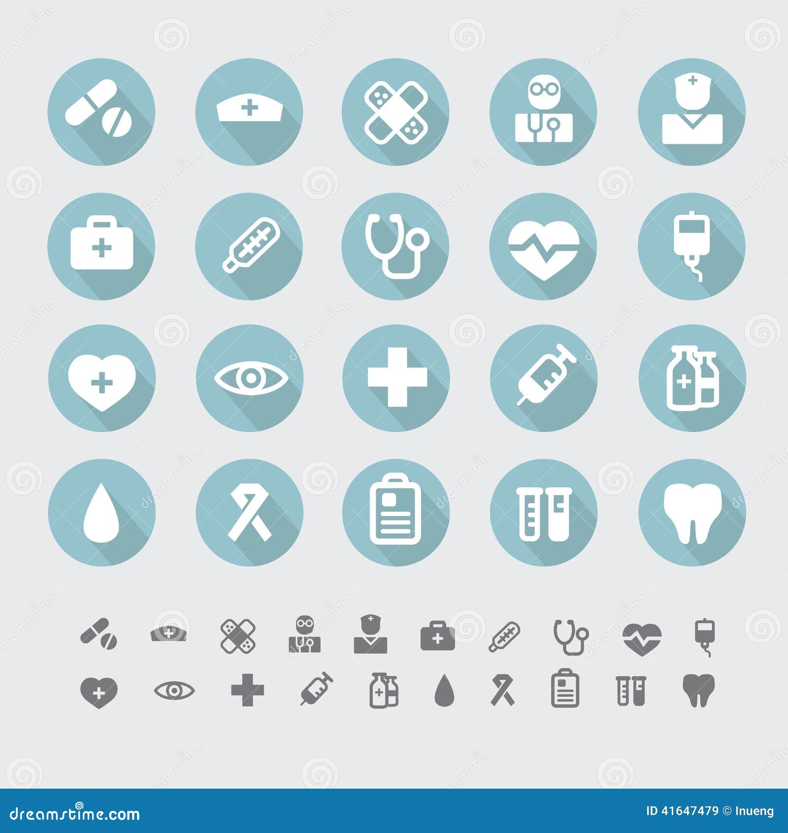 Medical Flat Icons Set Vector Stock Vector - Illustration of patient ...