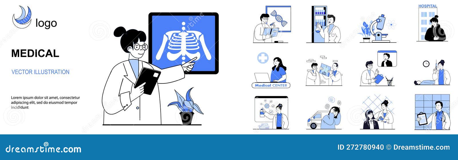 Medical Flat Illustrations stock vector. Illustration of concept ...