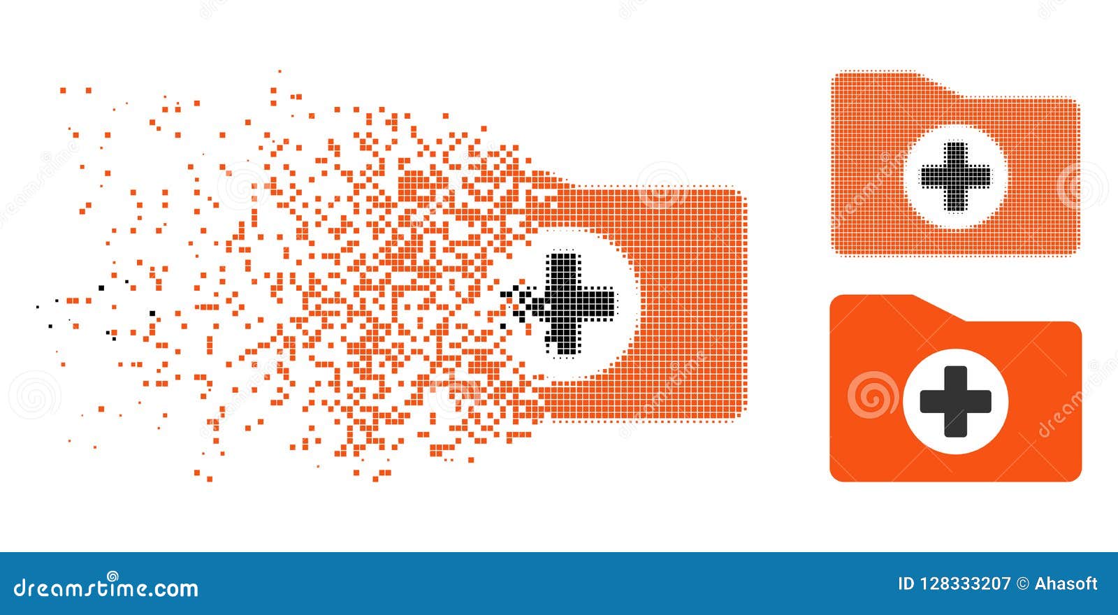 Damaged Pixel Halftone Medical Folder Icon Stock Vector - Illustration ...