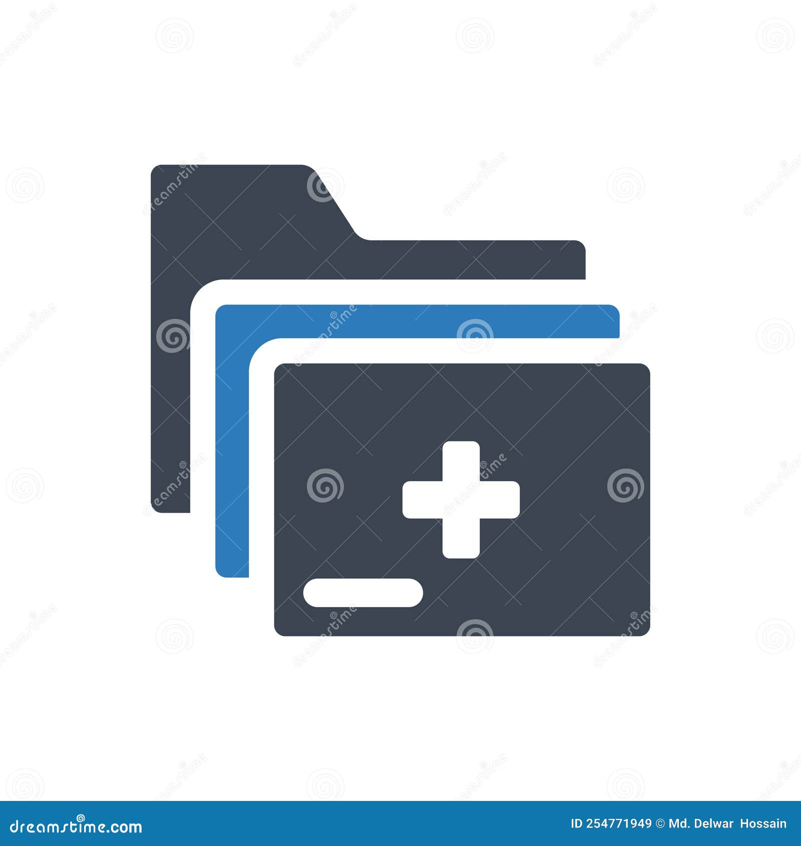 Medical folder icon stock vector. Illustration of folder - 254771949