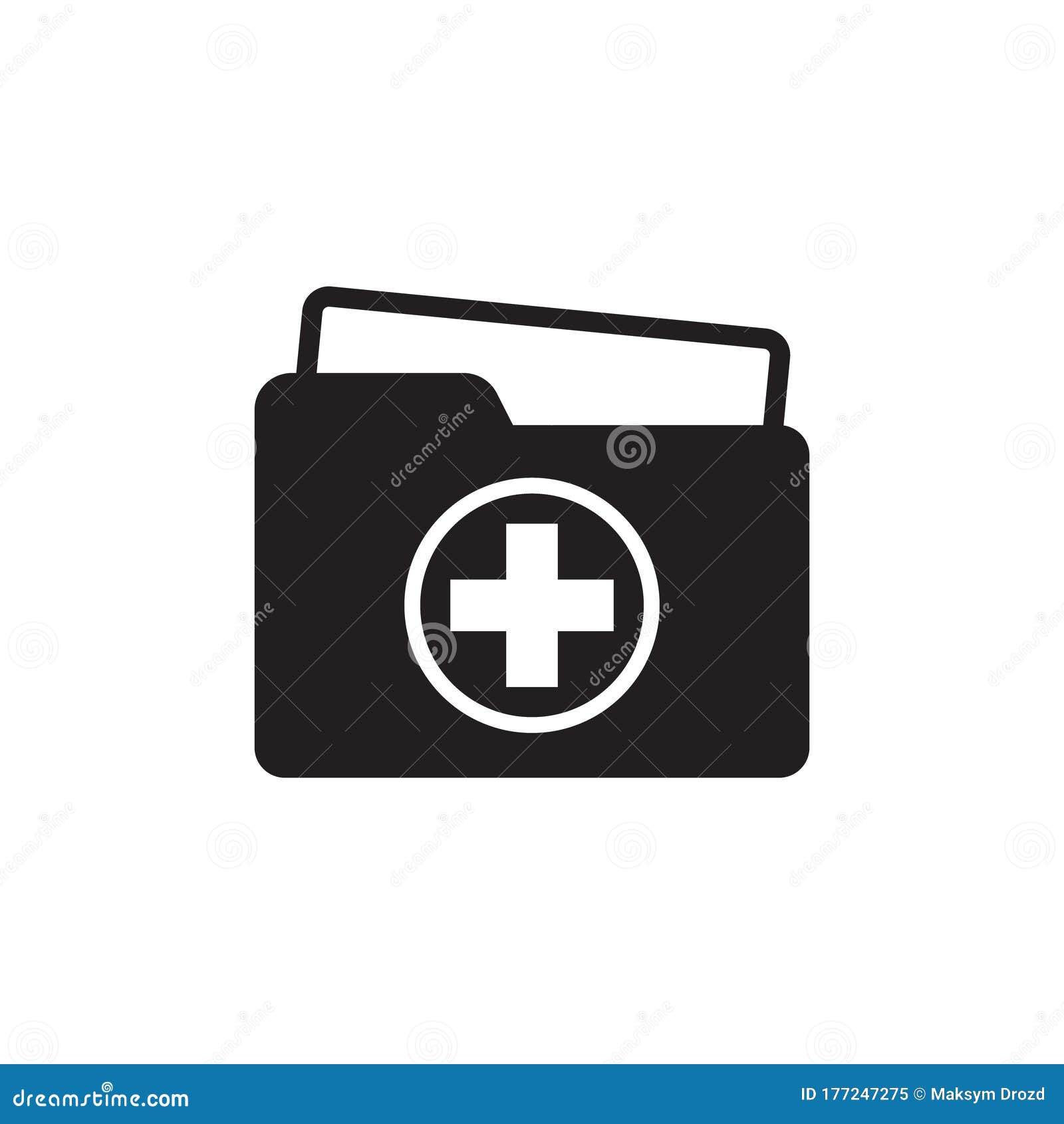 Medical Folder Icon. Health History, File With Medical Vector ...