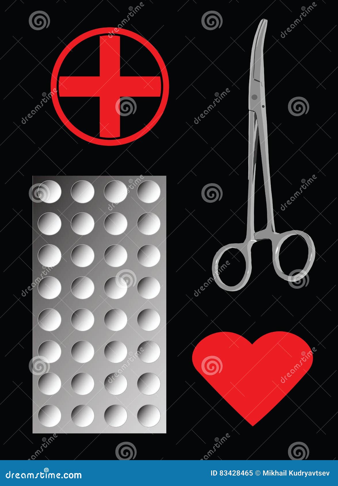 Medical Forceps Isolated Cartoon Set Icon. Vector Illustration Surgical ...