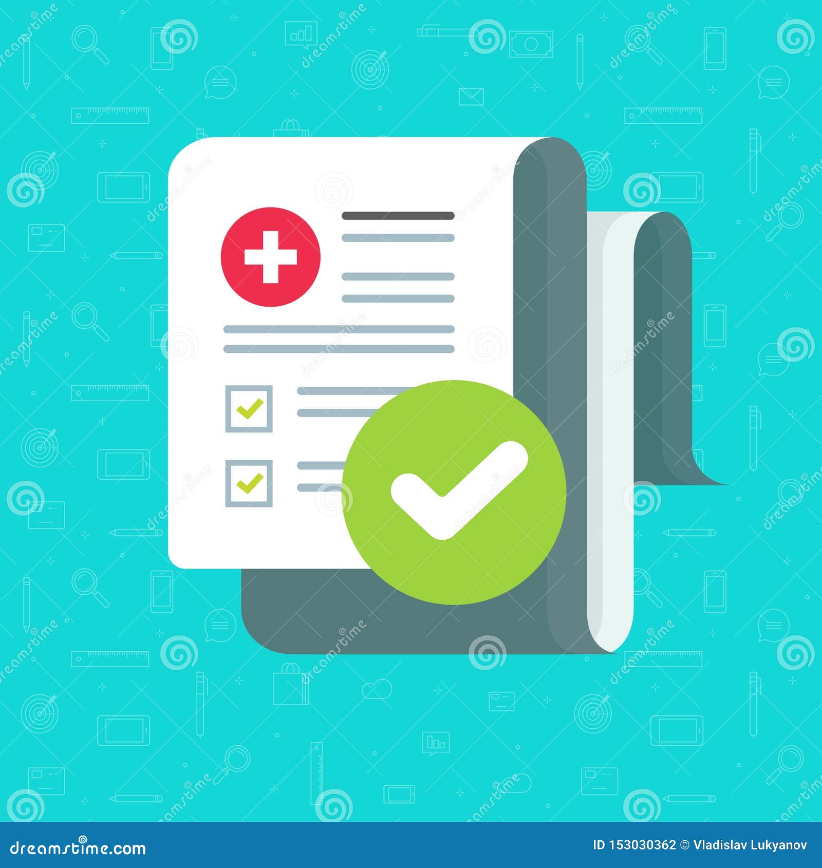 Checklist Document Sign Icon In Comic Style. Survey Vector Cartoon ...