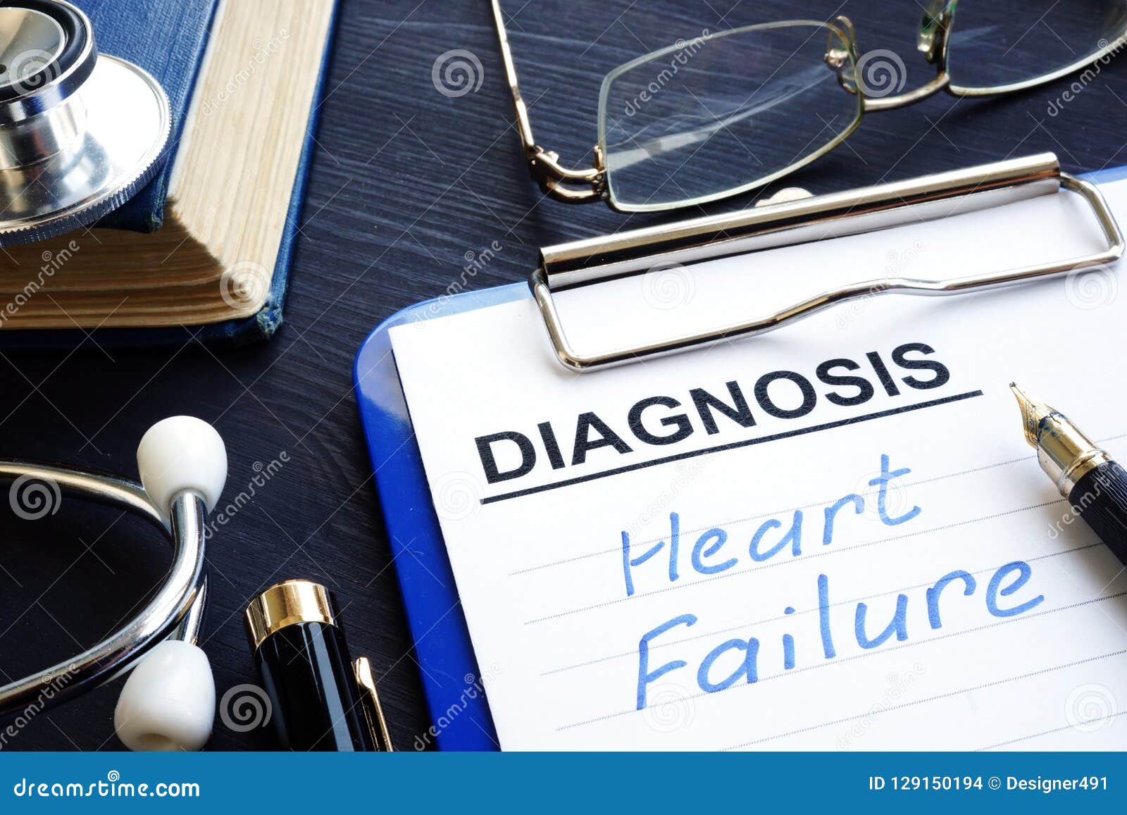 Medical Form with Diagnosis Heart Failure. Stock Photo - Image of heart ...