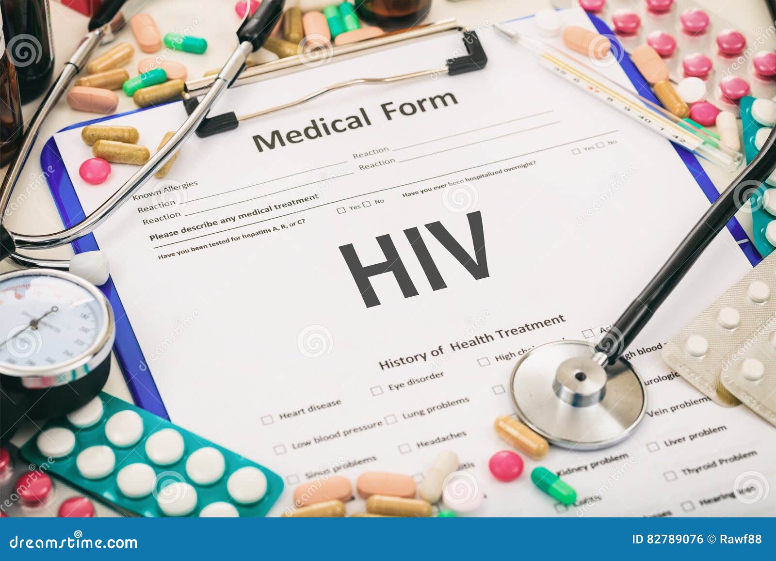 Medical Form, Diagnosis Hiv Stock Photo - Image of medicament, illness ...
