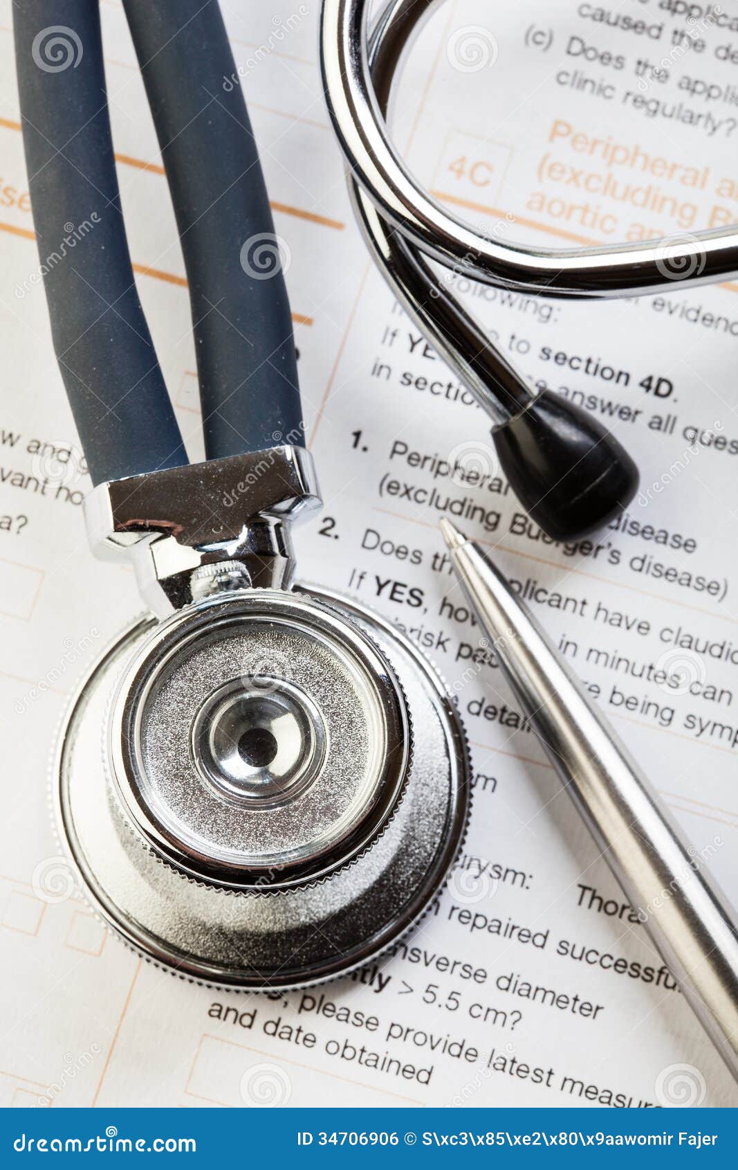 Medical form stock photo. Image of equipment, stethoscope - 34706906