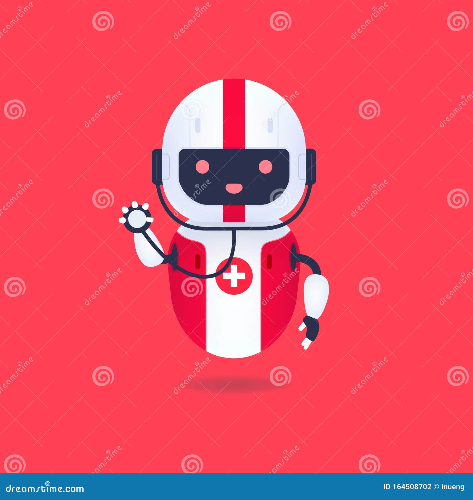Medical Friendly Android Robot with Stethoscope. Robot Doctor Concept ...