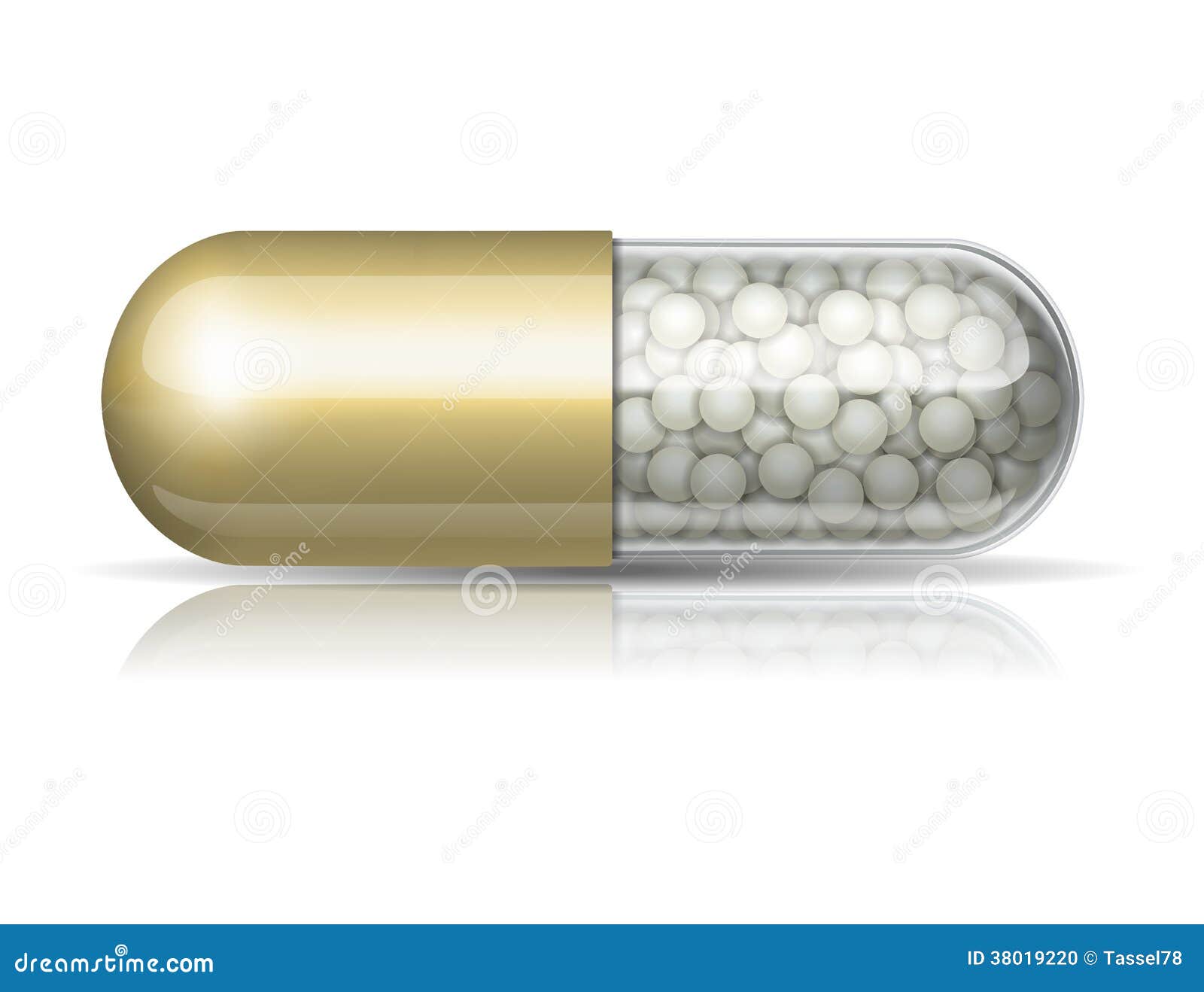 Medical Golden Capsule with Granules Stock Vector - Illustration of ...