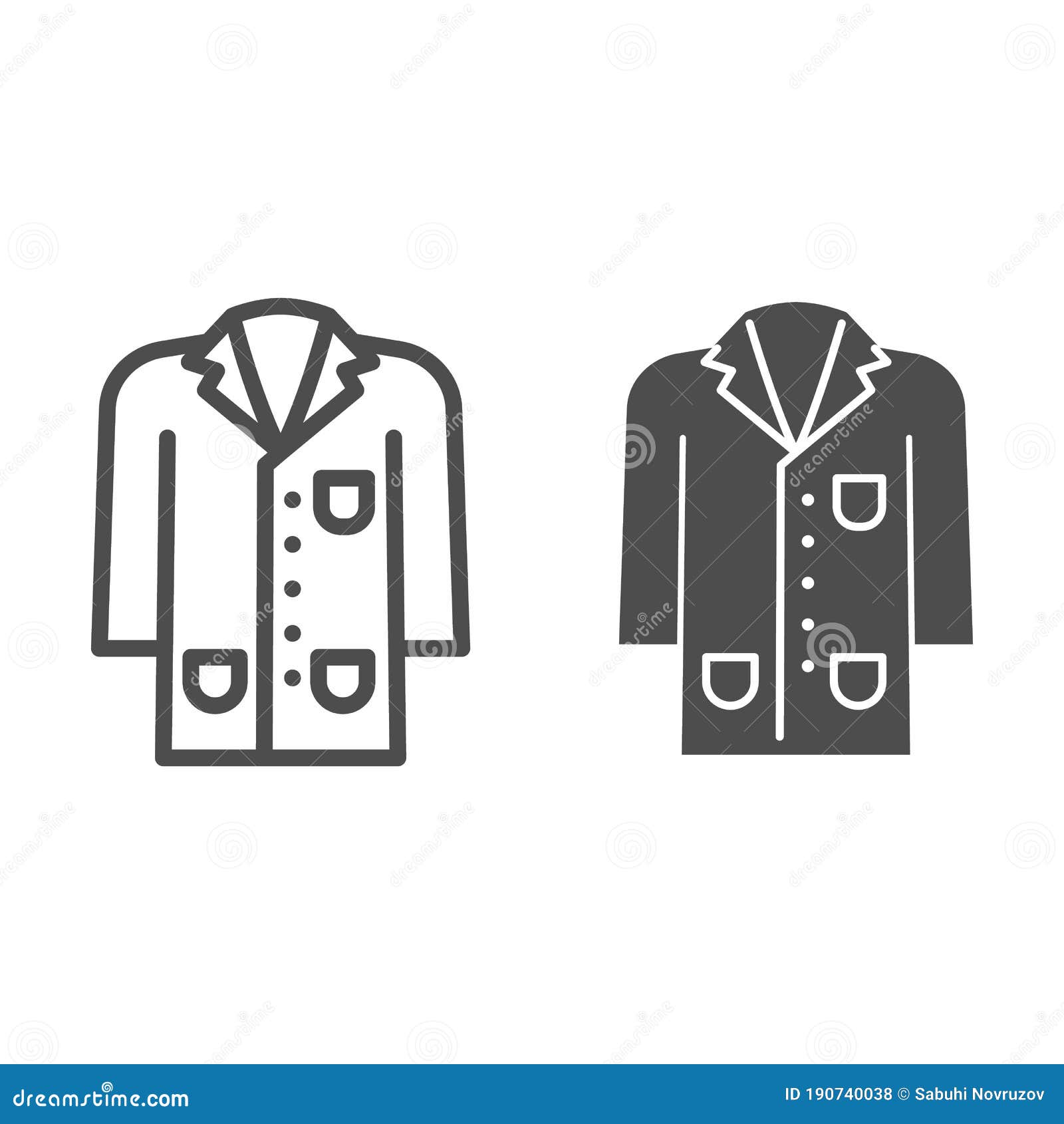 Medical Gown Line and Solid Icon, Science and Medicine Concept ... Medical Gown Line and Solid Icon, Science and Medicine Concept ...