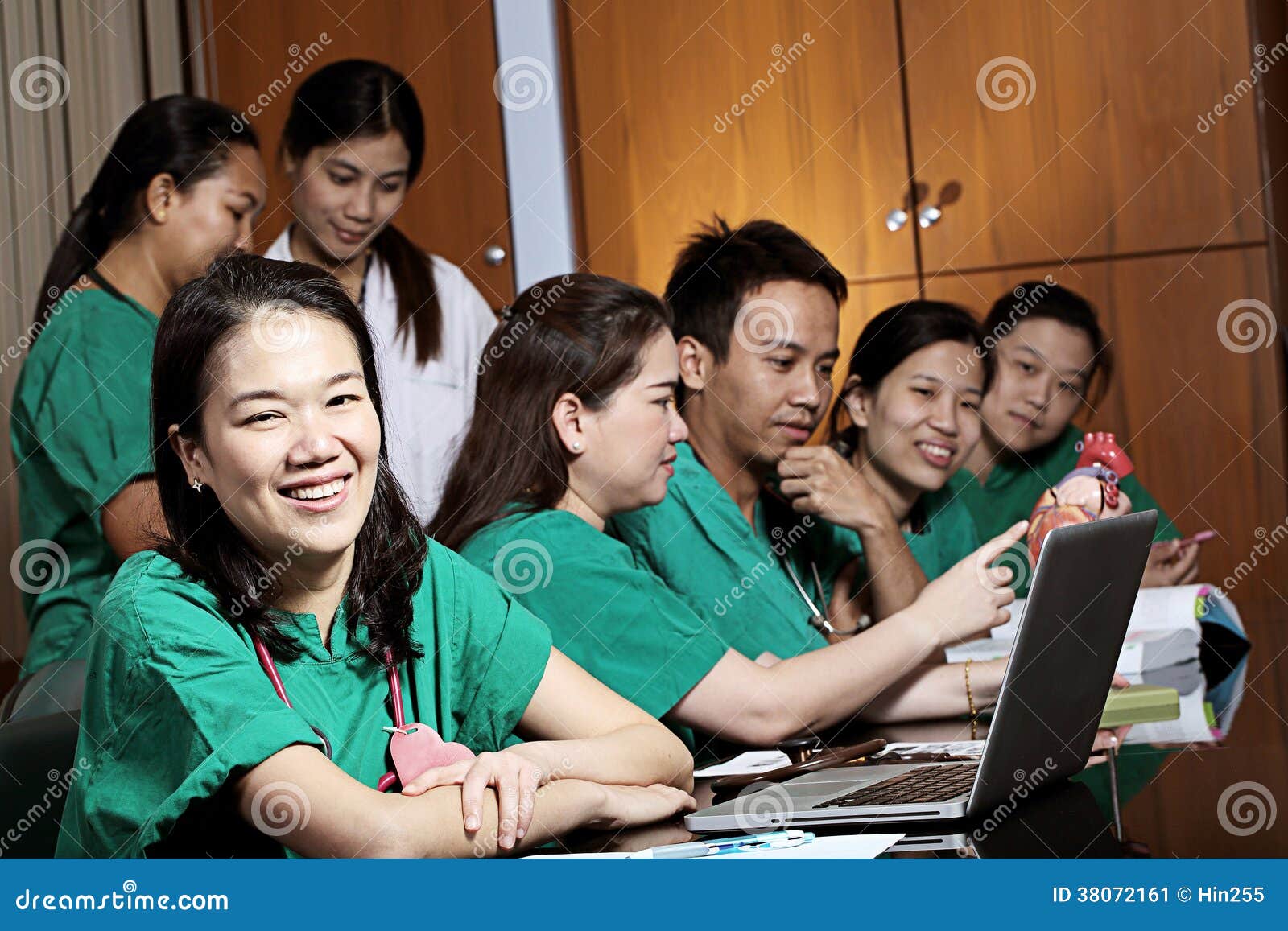 Medical Group Studying Cardiologist Stock Image - Image of computer ...