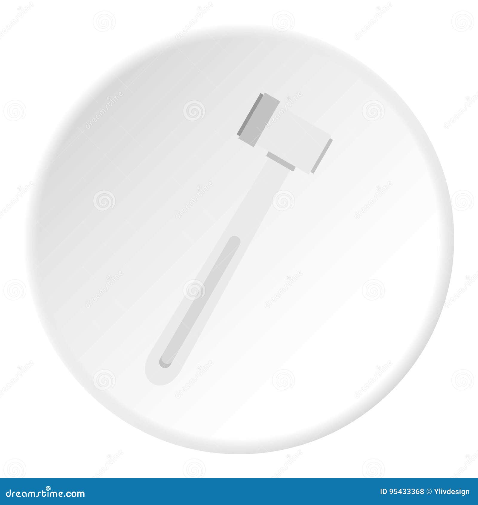 Medical hammer icon circle stock vector. Illustration of metal - 95433368
