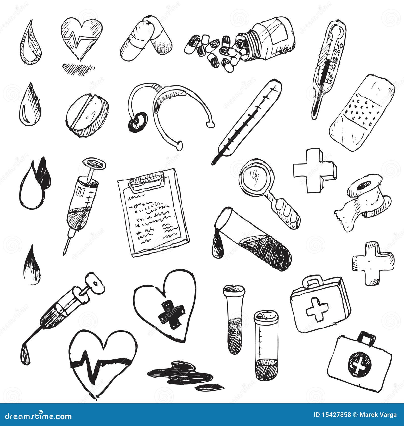 Medical hand draw element stock vector. Illustration of protection ...