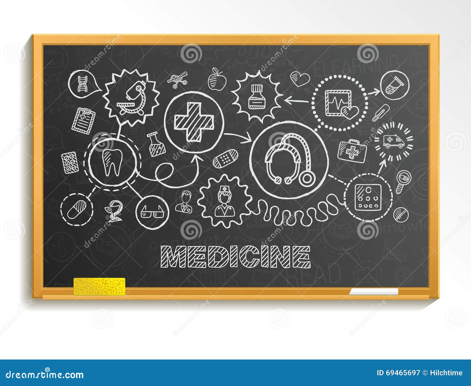 Medical Hand Draw Integrate Icon Set on School Blackboard Stock Vector ... Medical Hand Draw Integrate Icon Set on School Blackboard Stock Vector ...