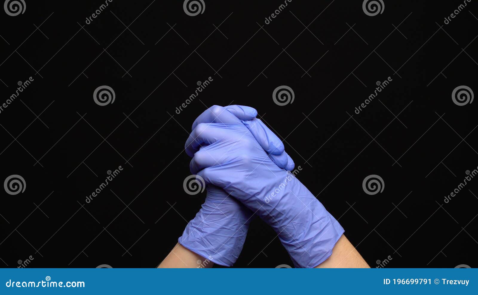 Medical Hands with Blue Gloves Clapping on Black Background Stock Video ...
