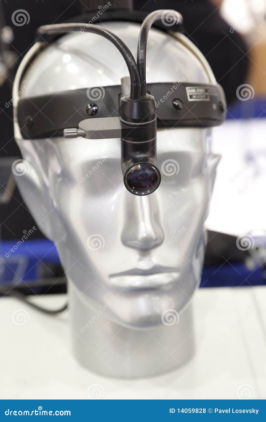 Medical Headlight on the Head of the Dummy Stock Photo - Image of ...