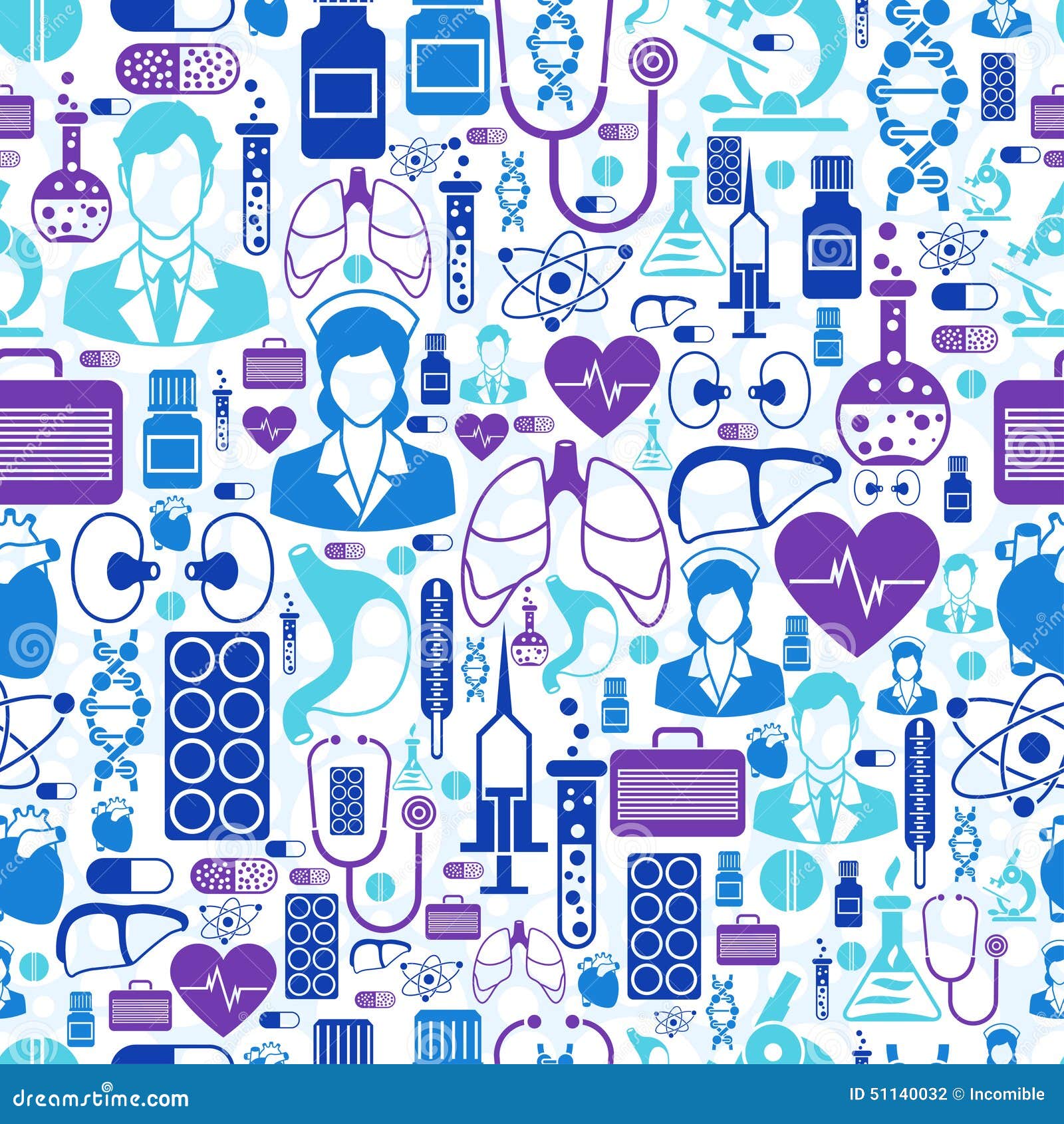 Medical and Health Care Seamless Pattern Stock Vector - Illustration of ...
