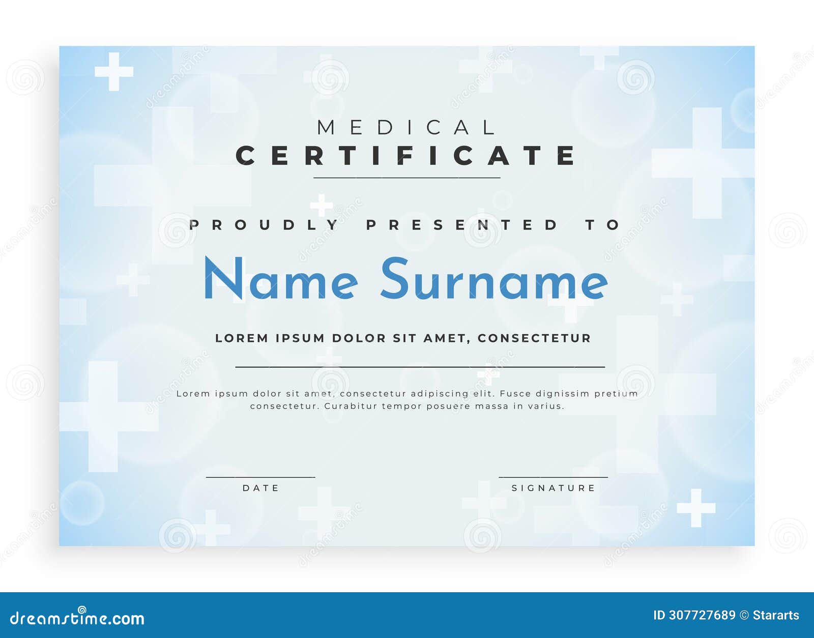 Medical Health Certificate or Diploma Template for Recognition Stock ...