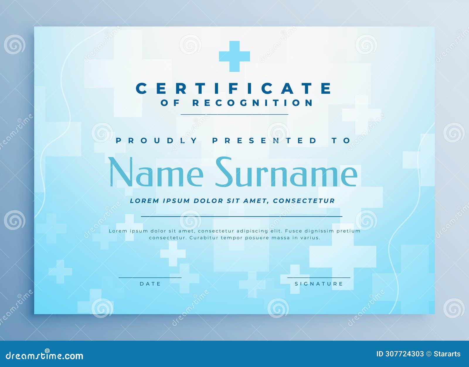 Medical Health Diploma Template a Document of Success Stock Vector ...