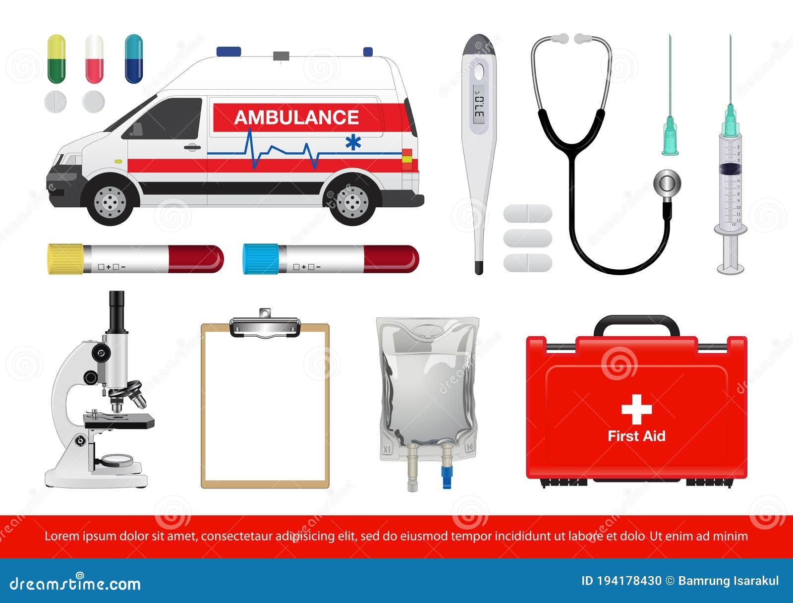 Medical Healthcare Tools and Equipment Vector Image Stock Vector ...