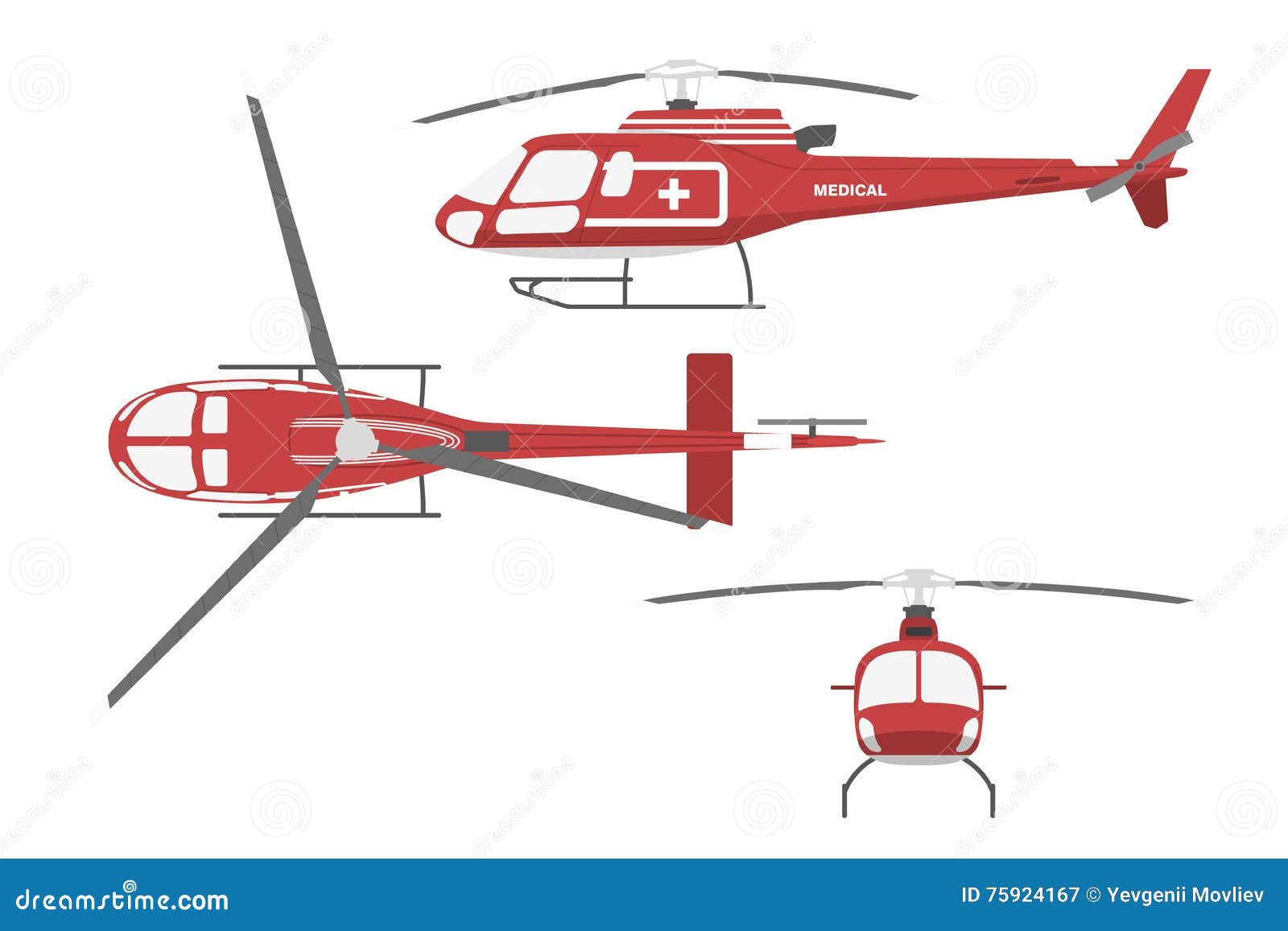 Medical Helicopter Hand Drawn Outline Doodle Icon. Vector Illustration ...
