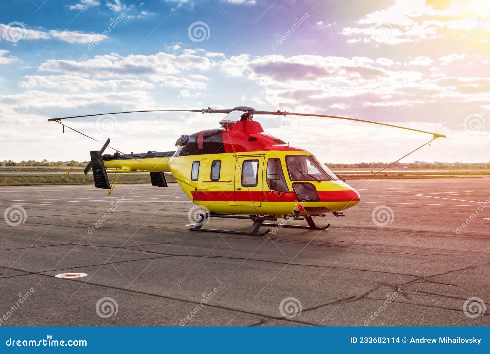 Medical Helicopter at the Helipad Stock Photo - Image of ambulance ...