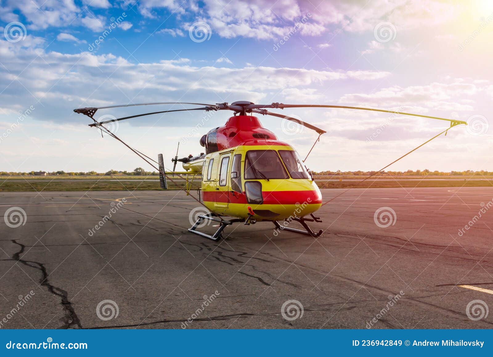 Medical Helicopter at the Helipad Stock Image - Image of hoverplane ...