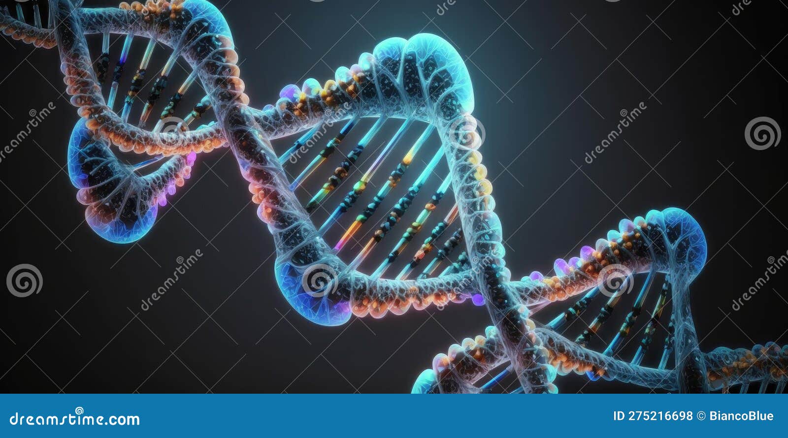 Medical Helix of DNA in Multiple Colors Stock Illustration ...