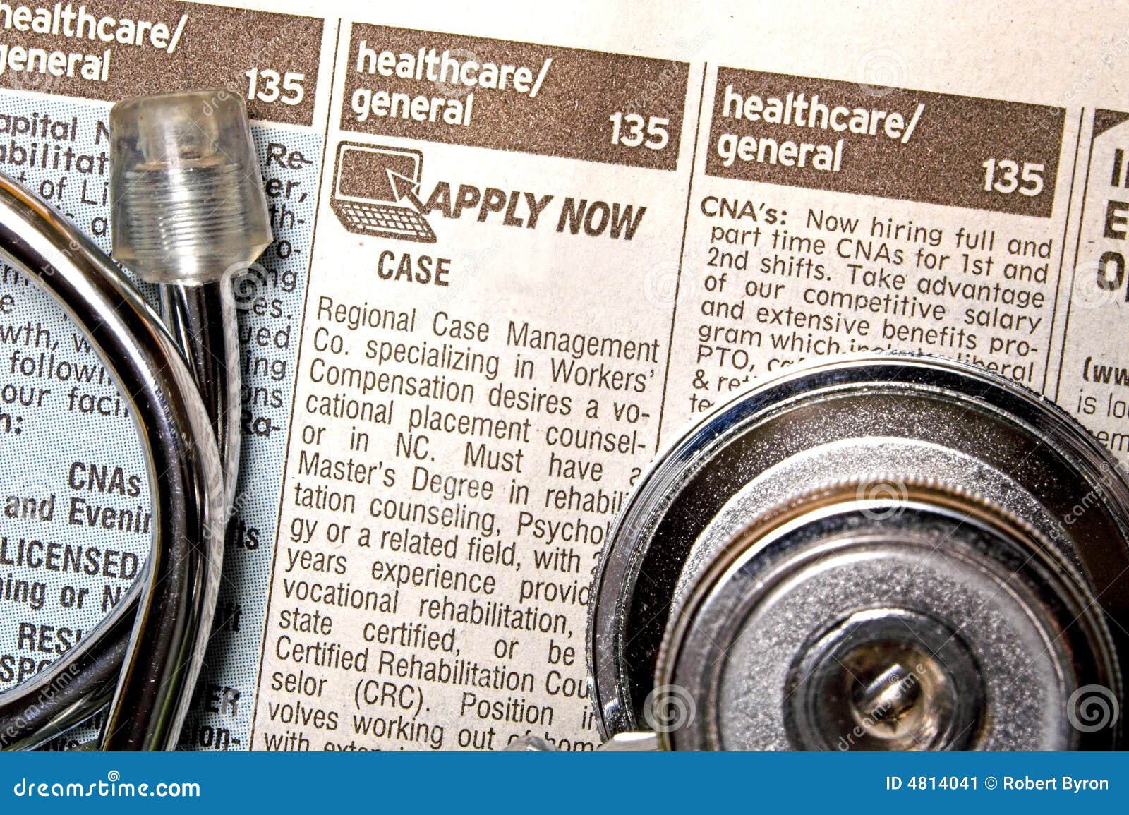 Medical Help Wanted stock image. Image of classifieds - 4814041