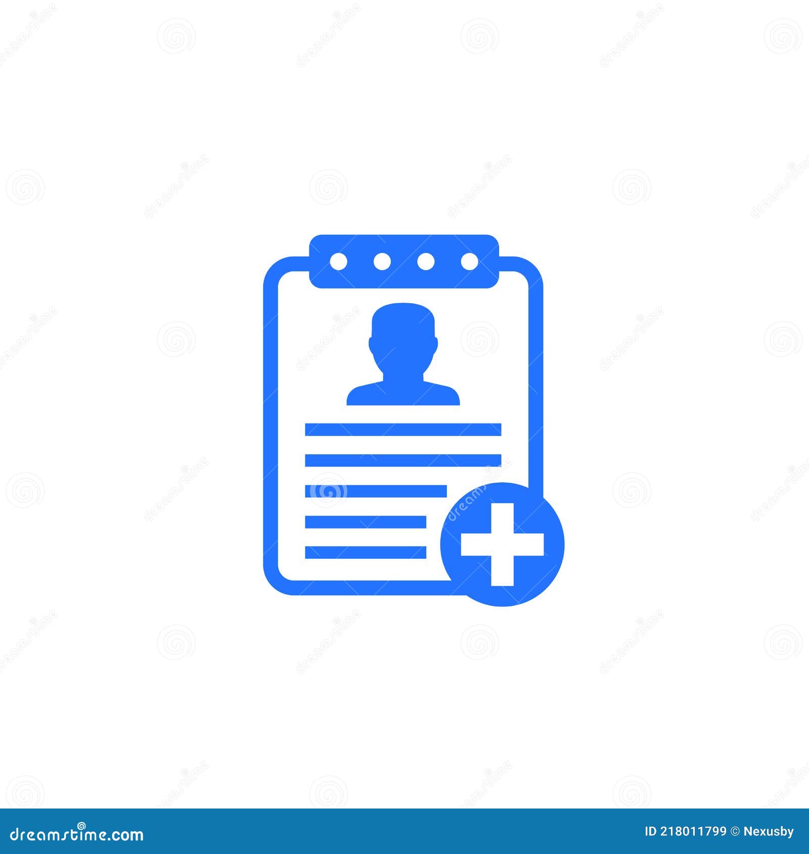Medical History, Patient Data Icon on White Stock Vector - Illustration ...
