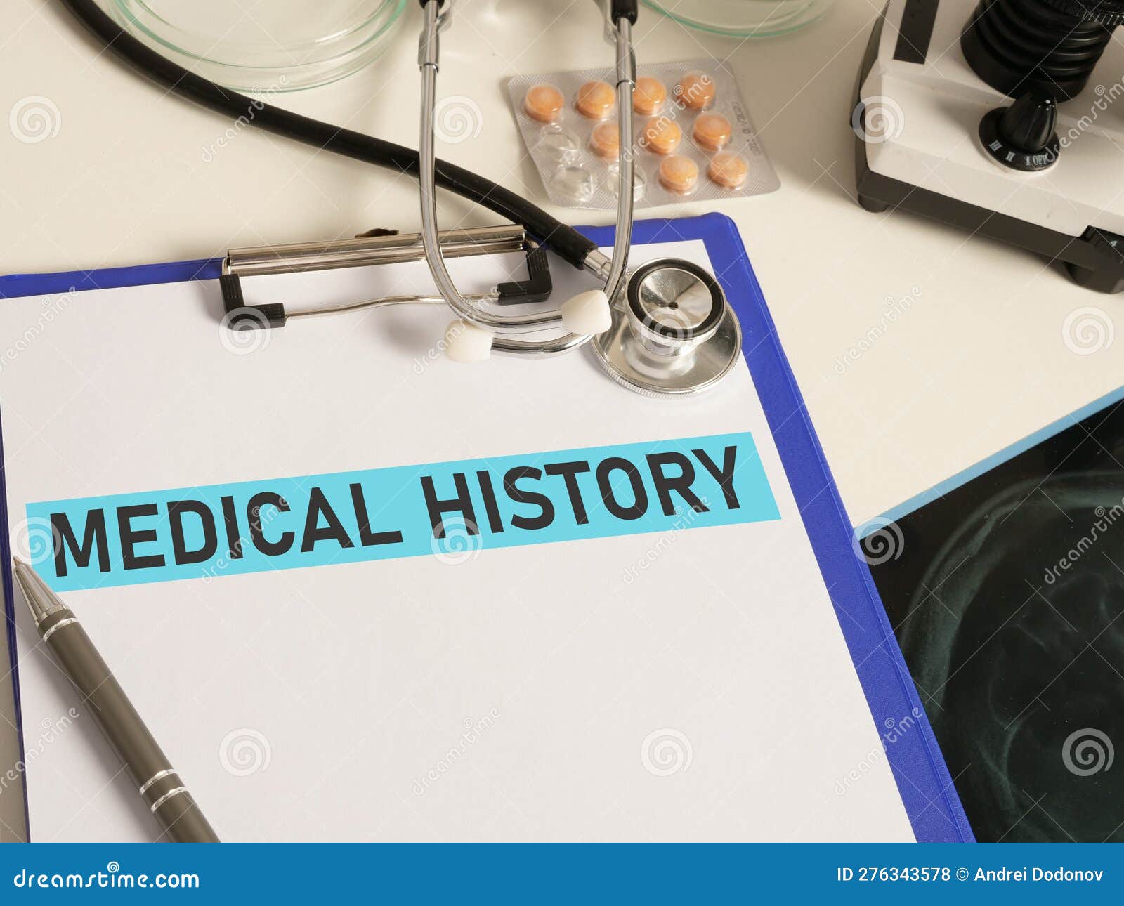Medical History is Shown Using the Text Stock Photo - Image of record ...