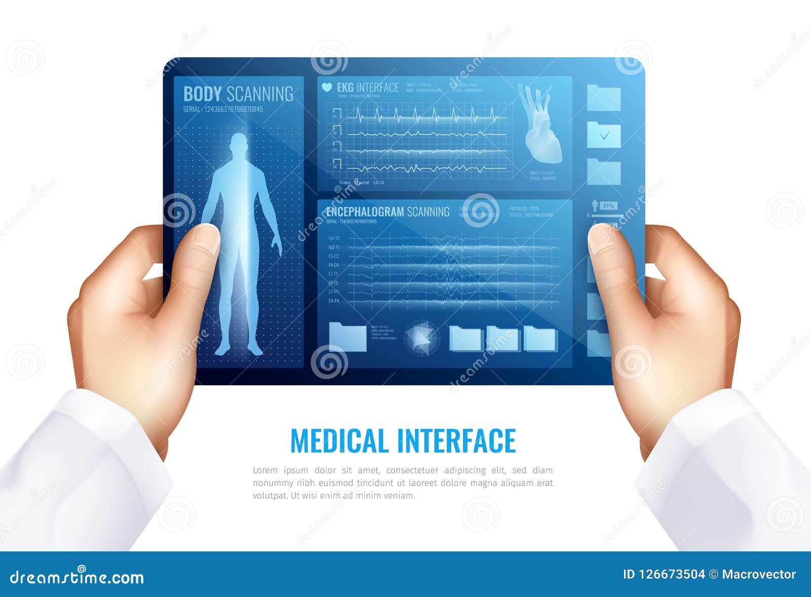 Medical Hud Interface stock vector. Illustration of doctor - 126673504
