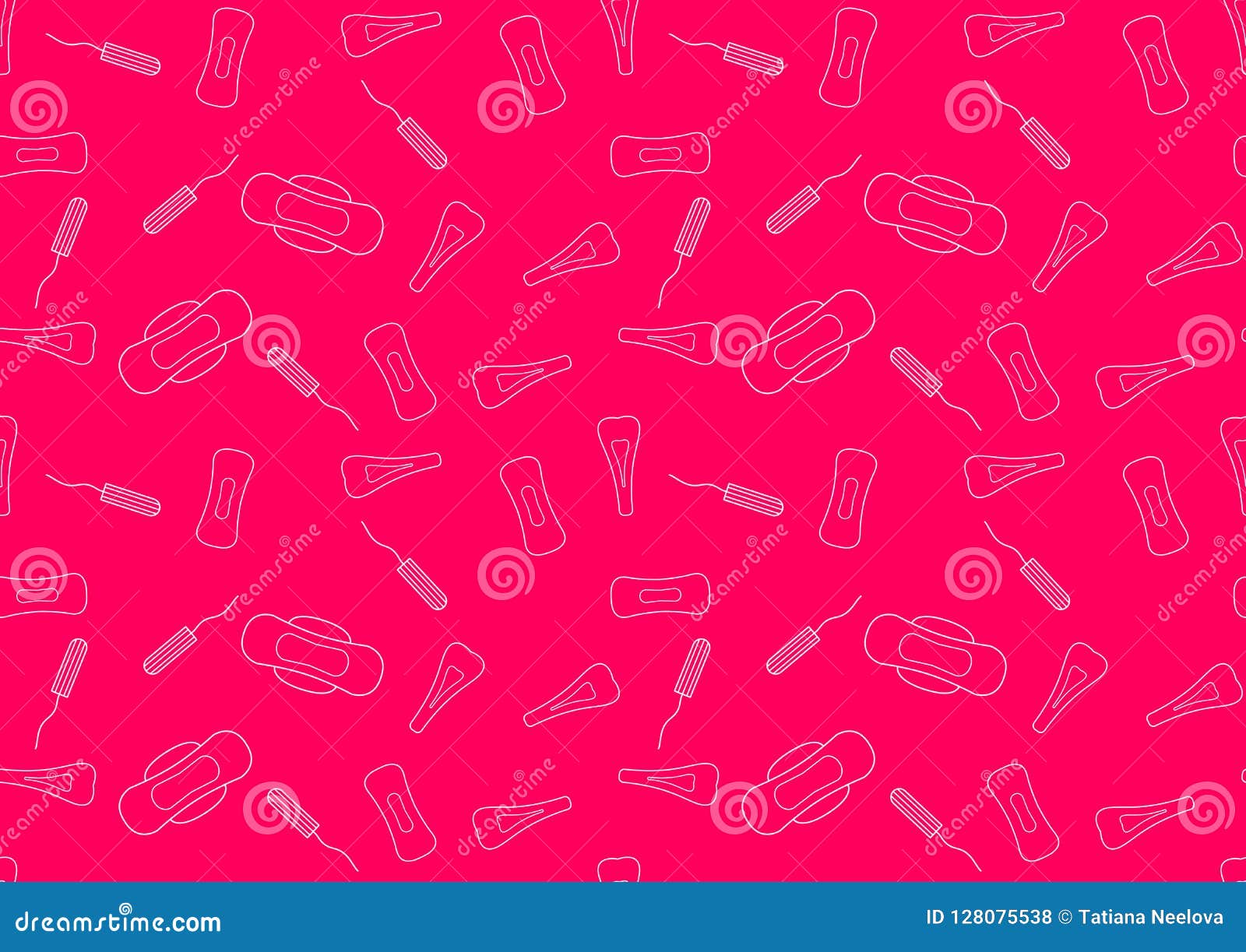 Sanitary Pads, Tampon And Diapers Collection Set Cartoon Illustration ...