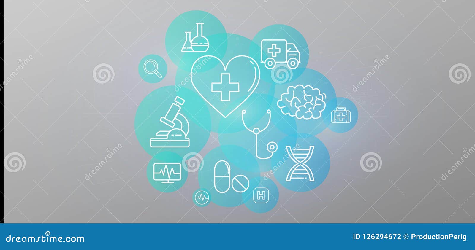 Medical Icon and Connection 3d Rendering Stock Illustration ...