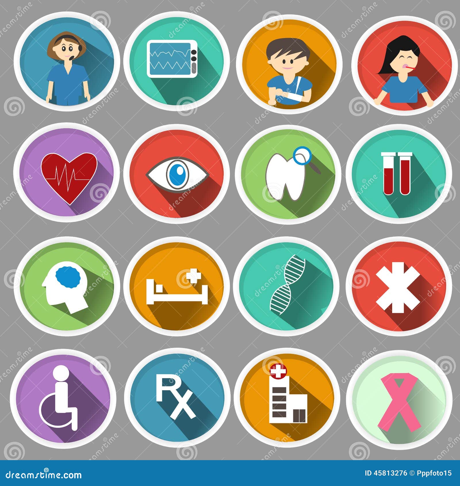 Medical Icon in Flat Design Stock Vector - Illustration of medicine ...