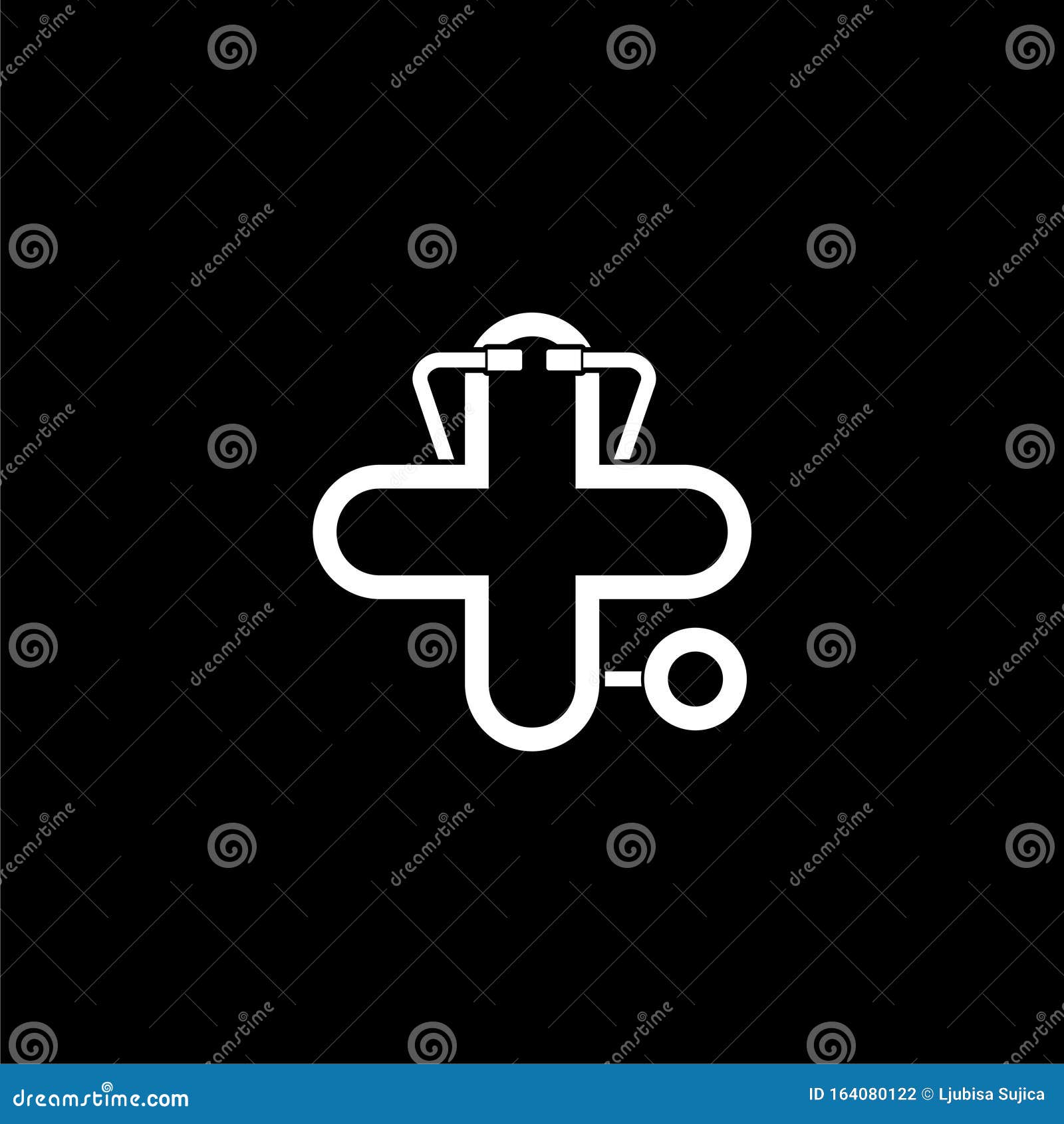 Medical Icon Isolated on Black Background. Stock Vector - Illustration ...