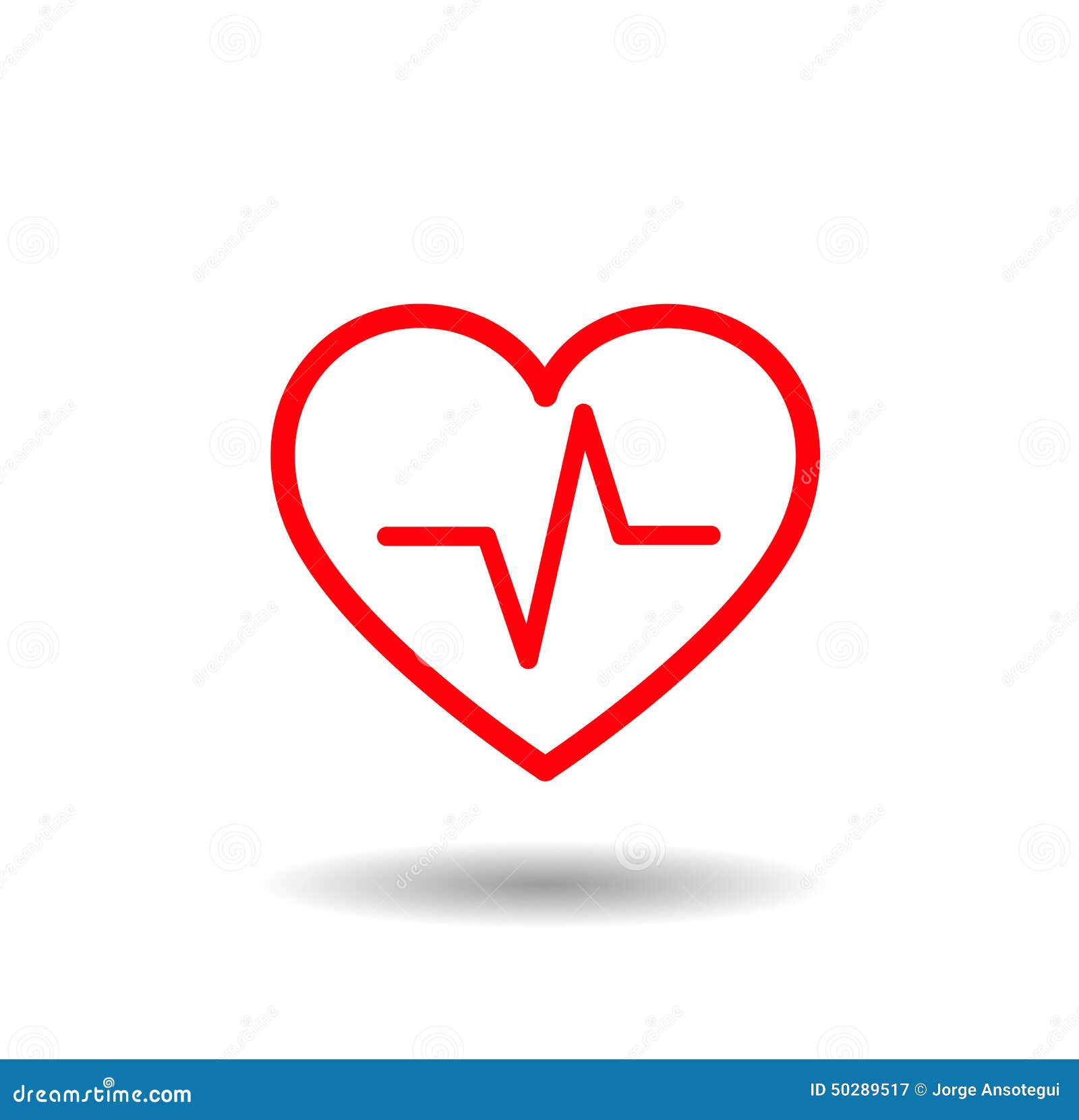 Medical Icon. Red Lined Heart with Beat, Pulse Inside Stock Vector ...