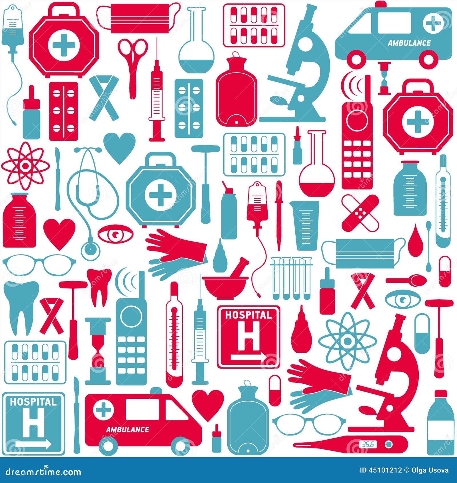 Medical icon set. stock vector. Illustration of blue - 45101212